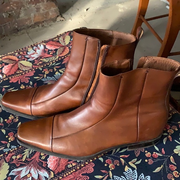 Magnanni | Shoes | Magnanni Brown Leather Boot Size 5 Pre Owned Made In ...